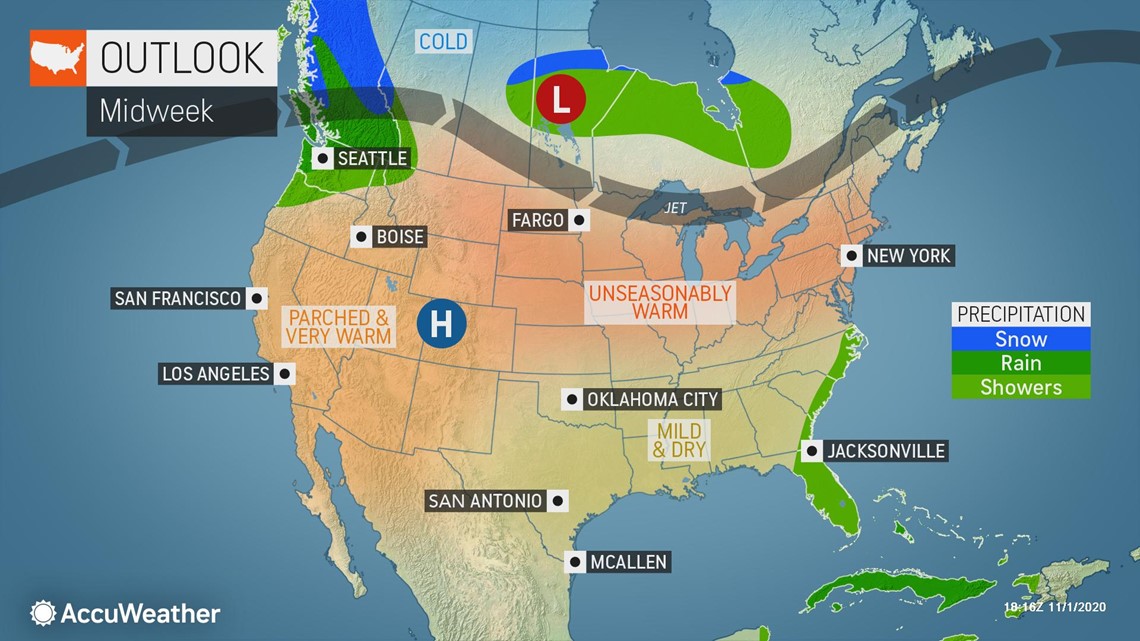 Milder weather, warmer temperatures forecast for much of the US during ...