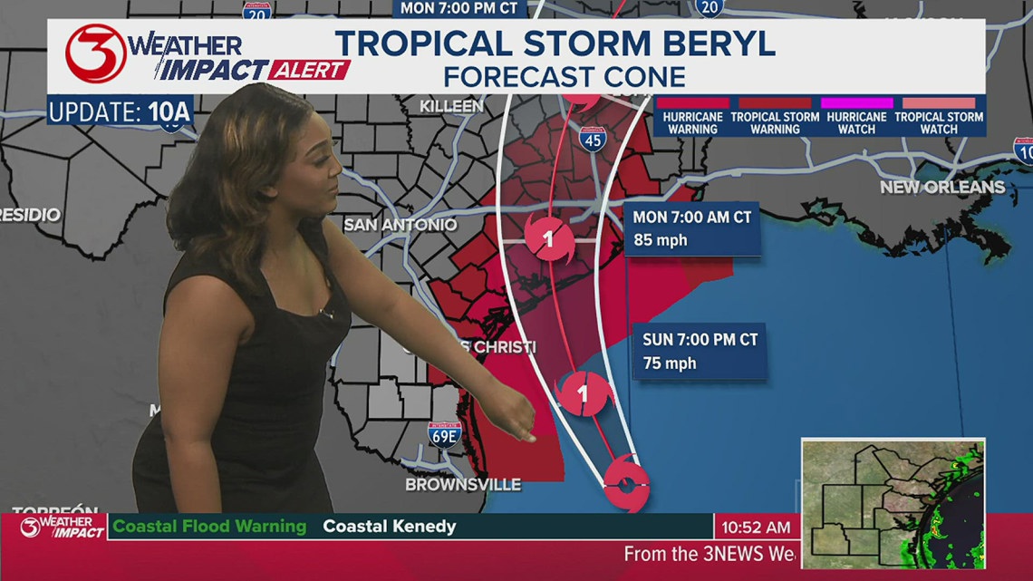 Hurricane Beryl forecast cone shifts | wltx.com