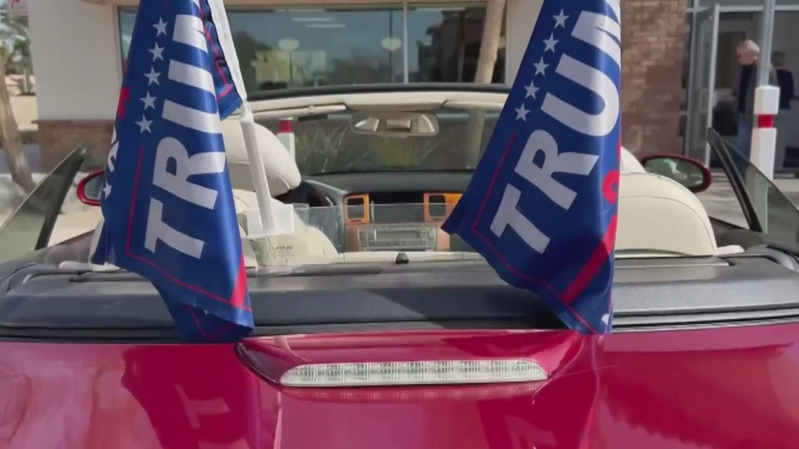 Surprise police takedown of woman waving Trump flag sparks controversy ...