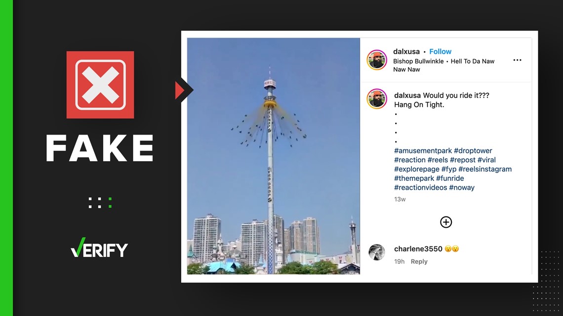 Fake viral video of Gyro Drop amusement park ride | wltx.com