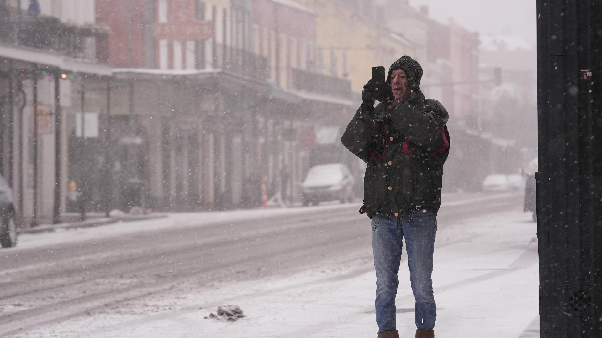 Texas snow pictures: Galveston Beach, Houston, Kyle Field and more ...