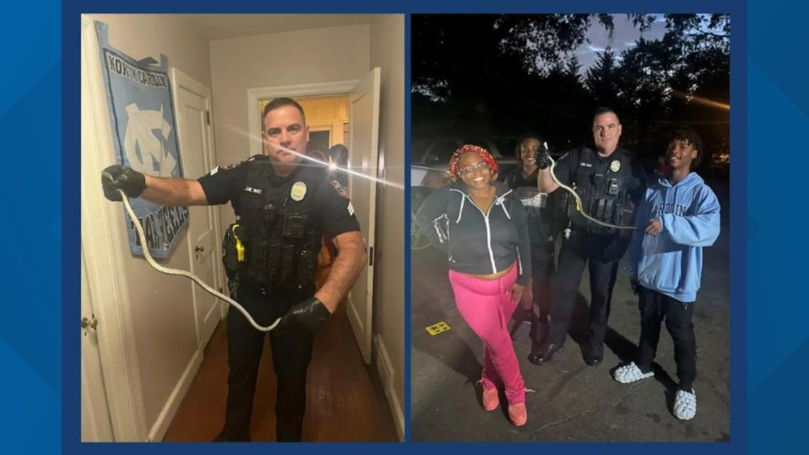 Graham officer helps remove snake from home | wltx.com