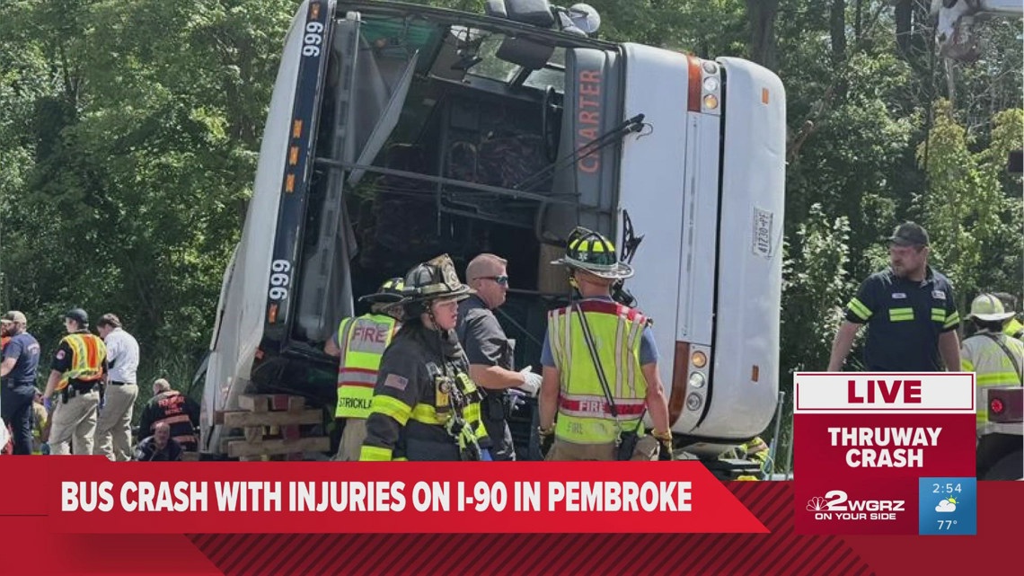 Fatal bus crash on I-90 East in Pembroke, New York kills multiple ...