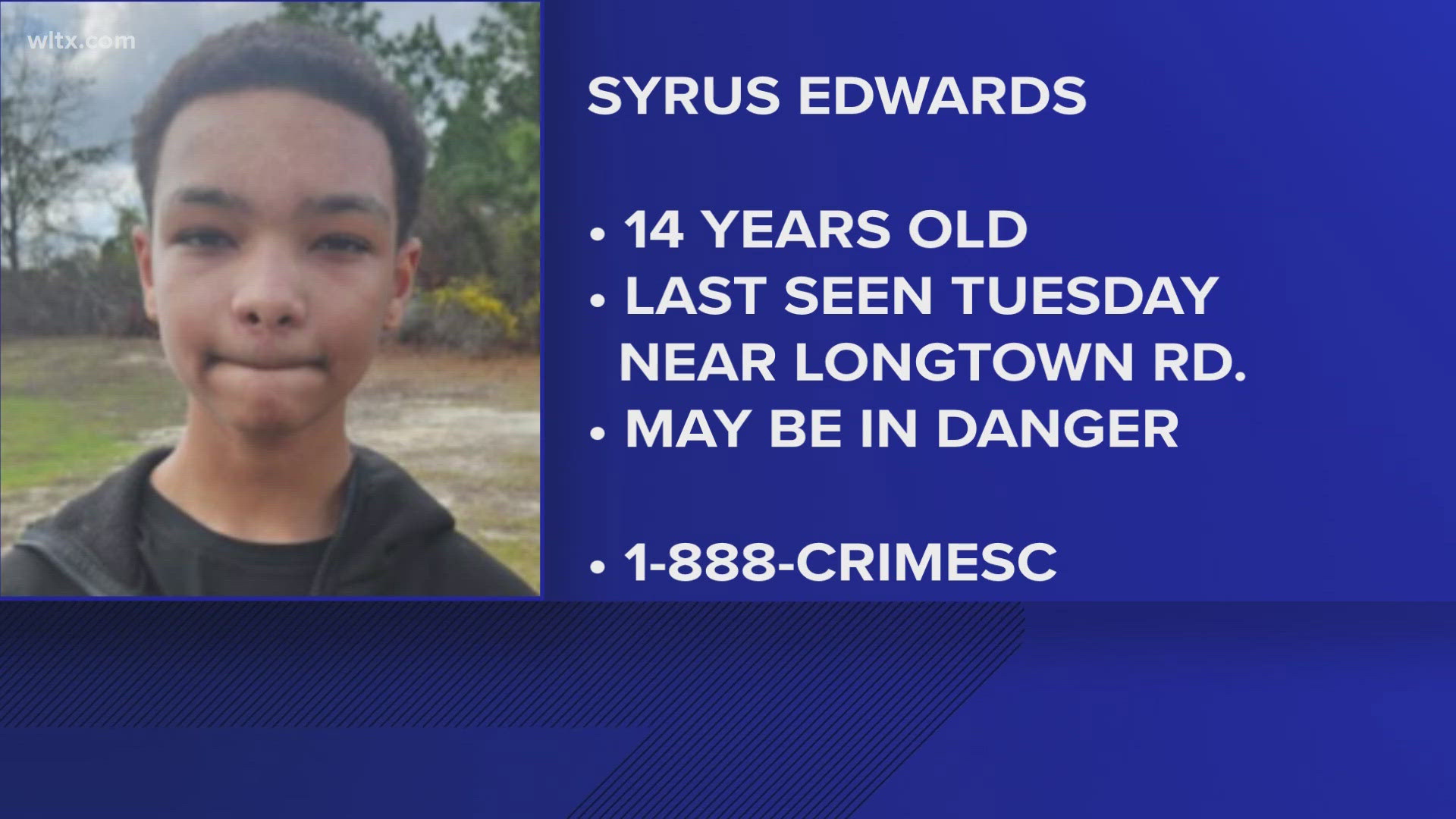 Richland County seeks help to find missing teen Syrus Edwards | wltx.com