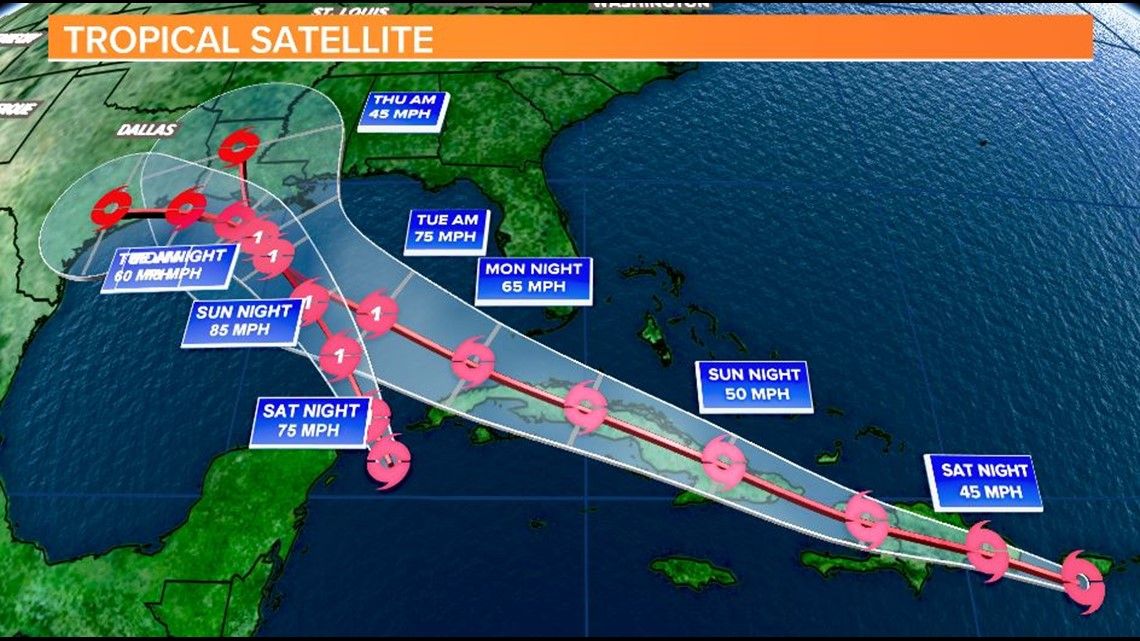 Marco and Laura latest tracks, cone, spaghetti models | wltx.com