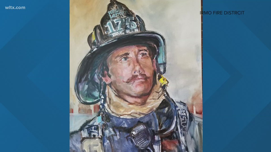Irmo fire department gifted art honoring fallen firefighter | wltx.com