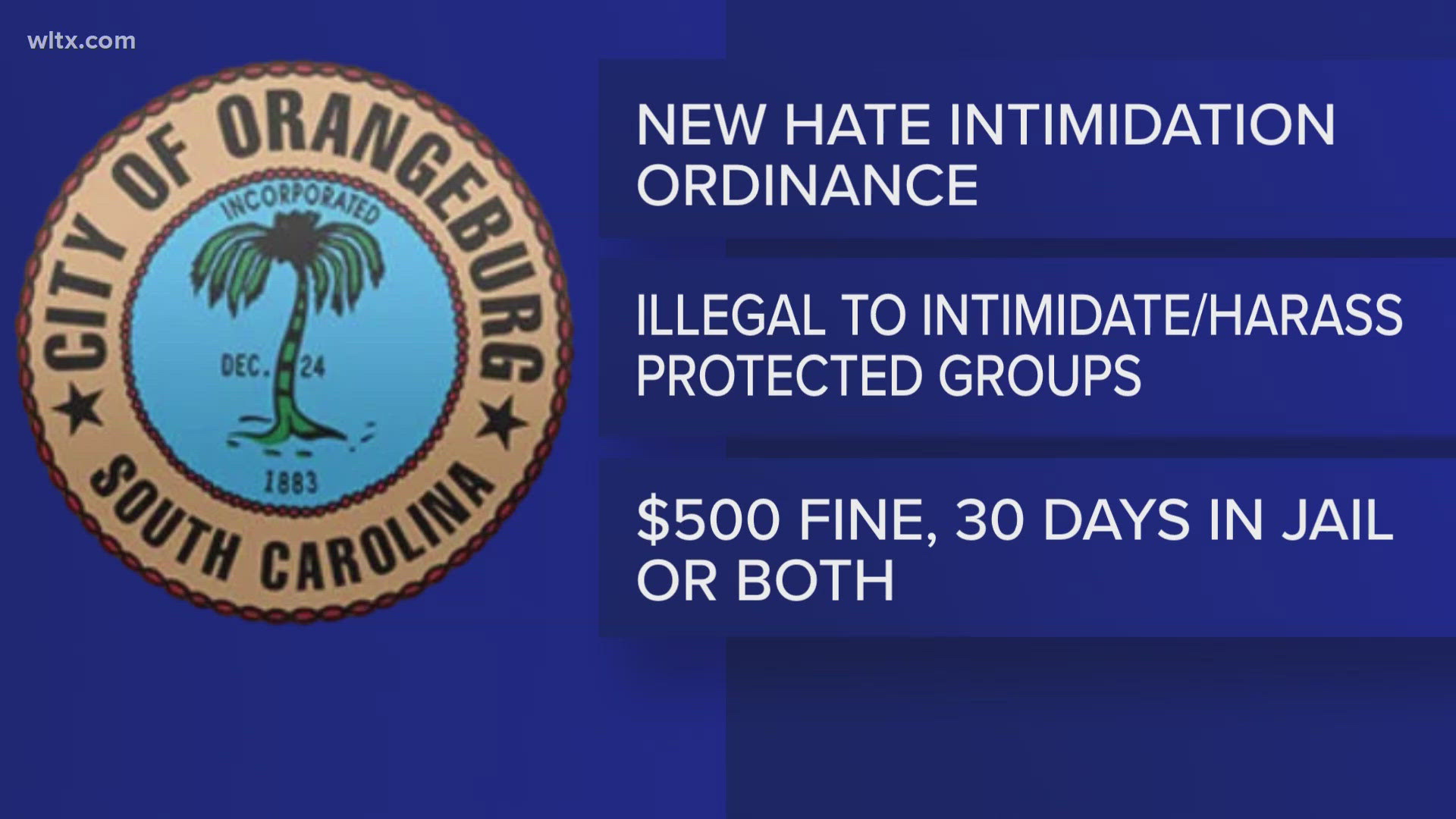 Orangeburg passes new hate crime ordinance | wltx.com