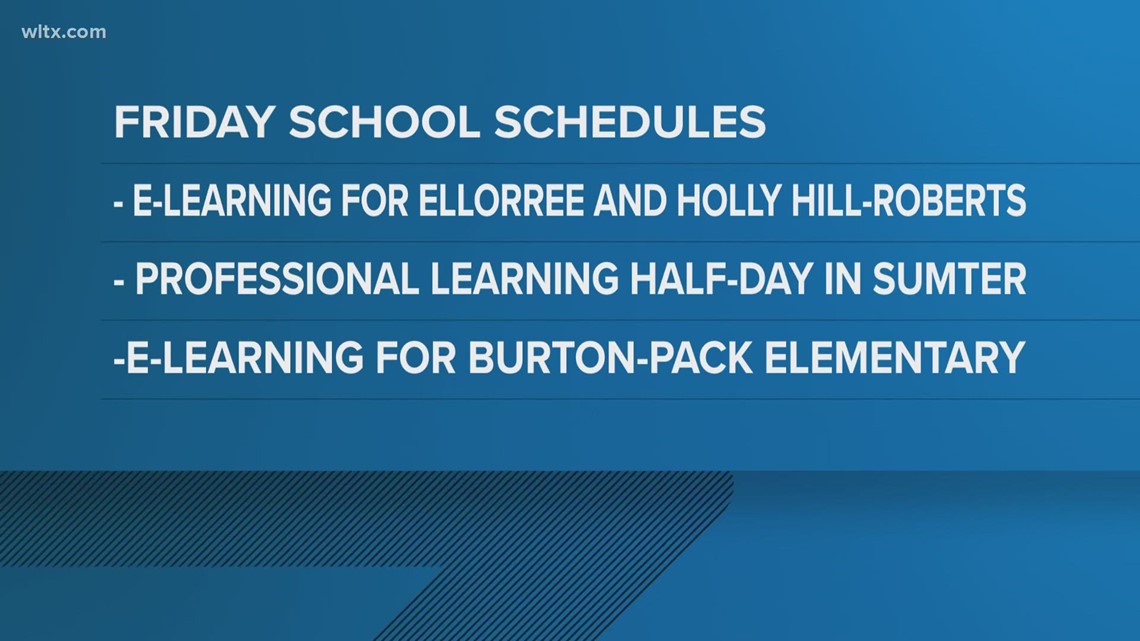 School schedule changes for Friday September 1 | wltx.com