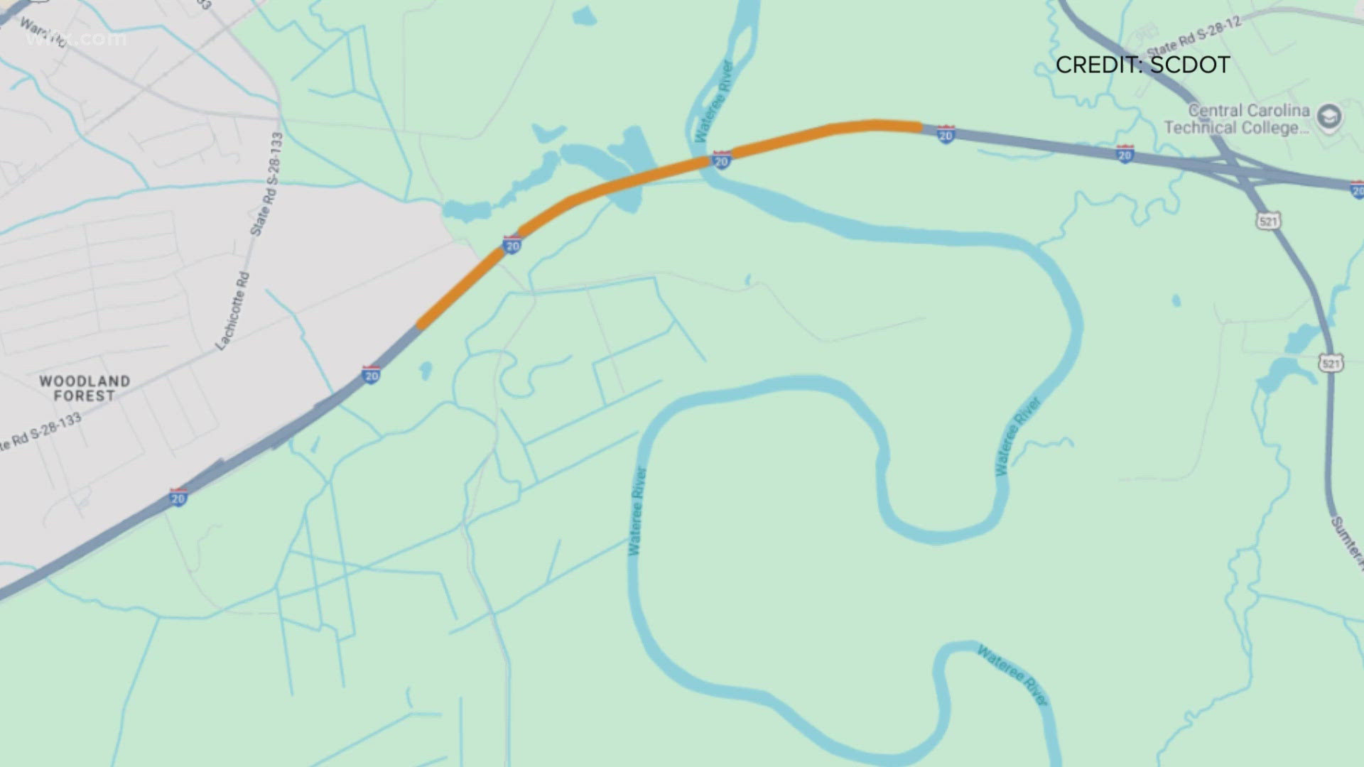 SCDOT to shift traffic on I-20 Westbound in Kershaw County | wltx.com