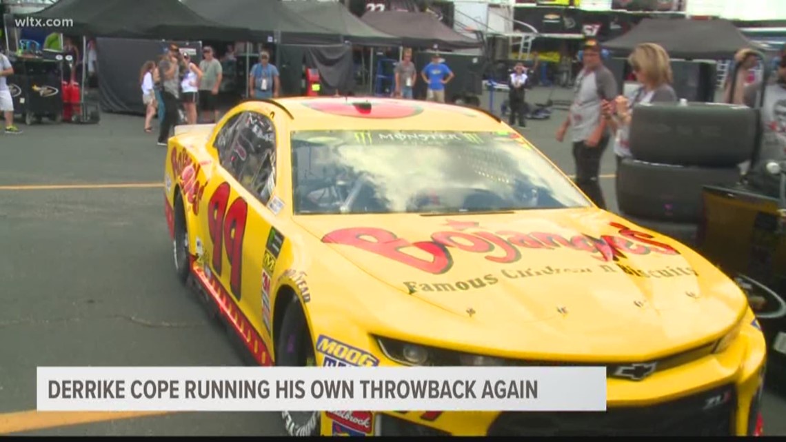 Derrike Cope Is Sporting The Bojangles Colors In Darlington | wltx.com