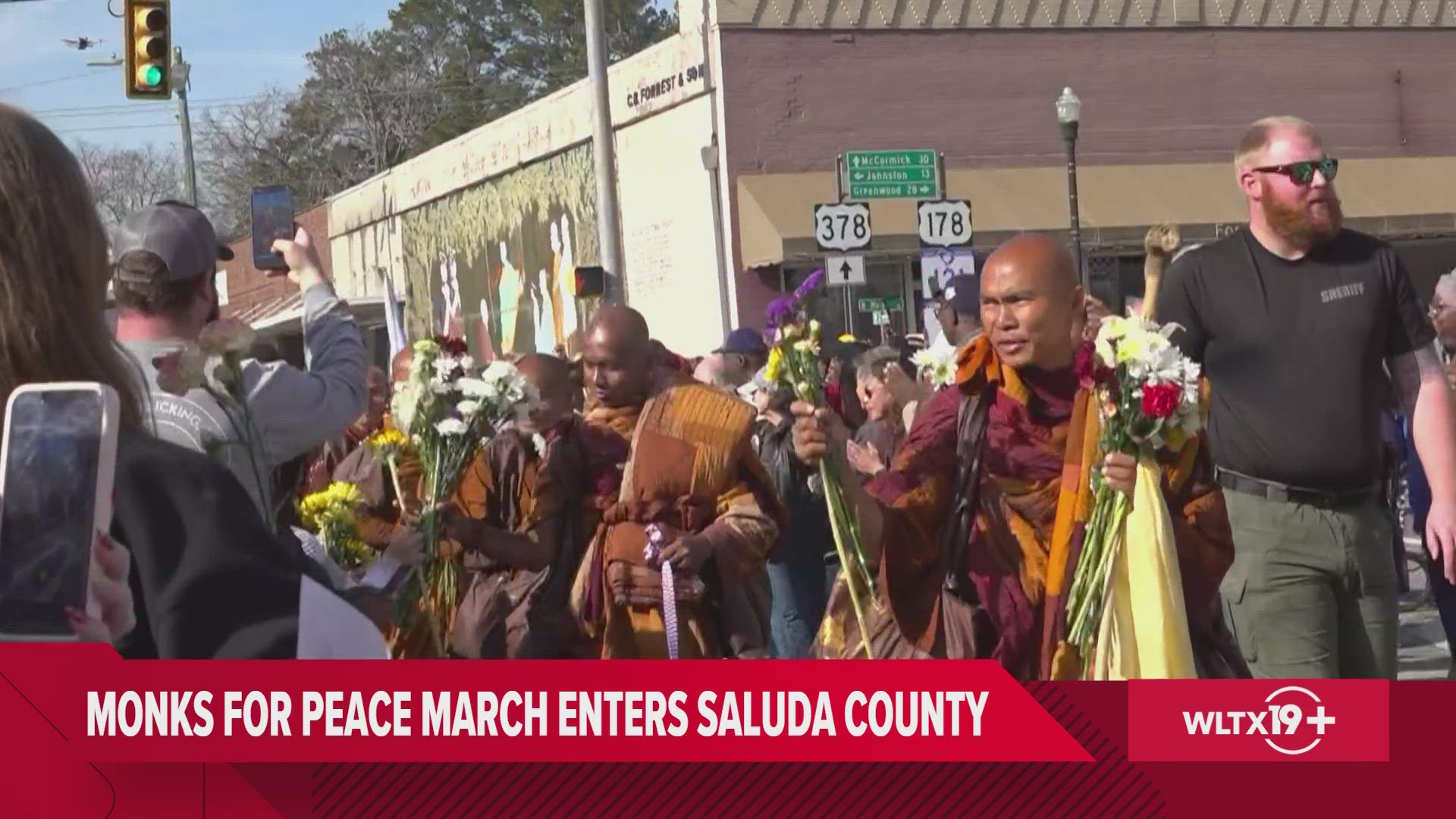 Monks for Peace Walk enters Saluda County, SC | wltx.com