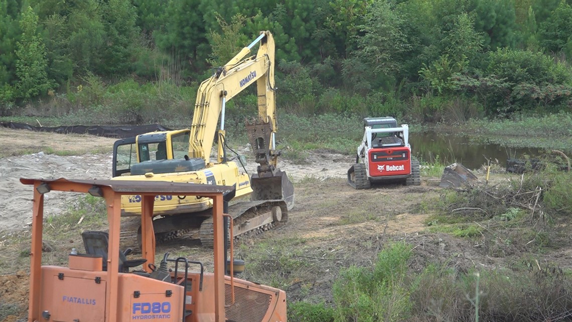 Old Mill Pond Dam being rebuilt in Lexington | wltx.com