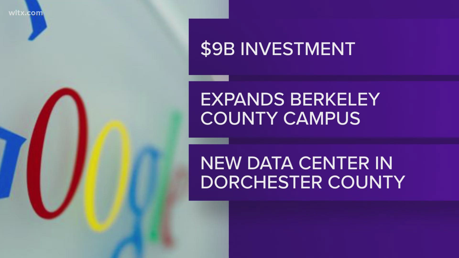 Google commits to $9B investment in SC data center expansion | wltx.com