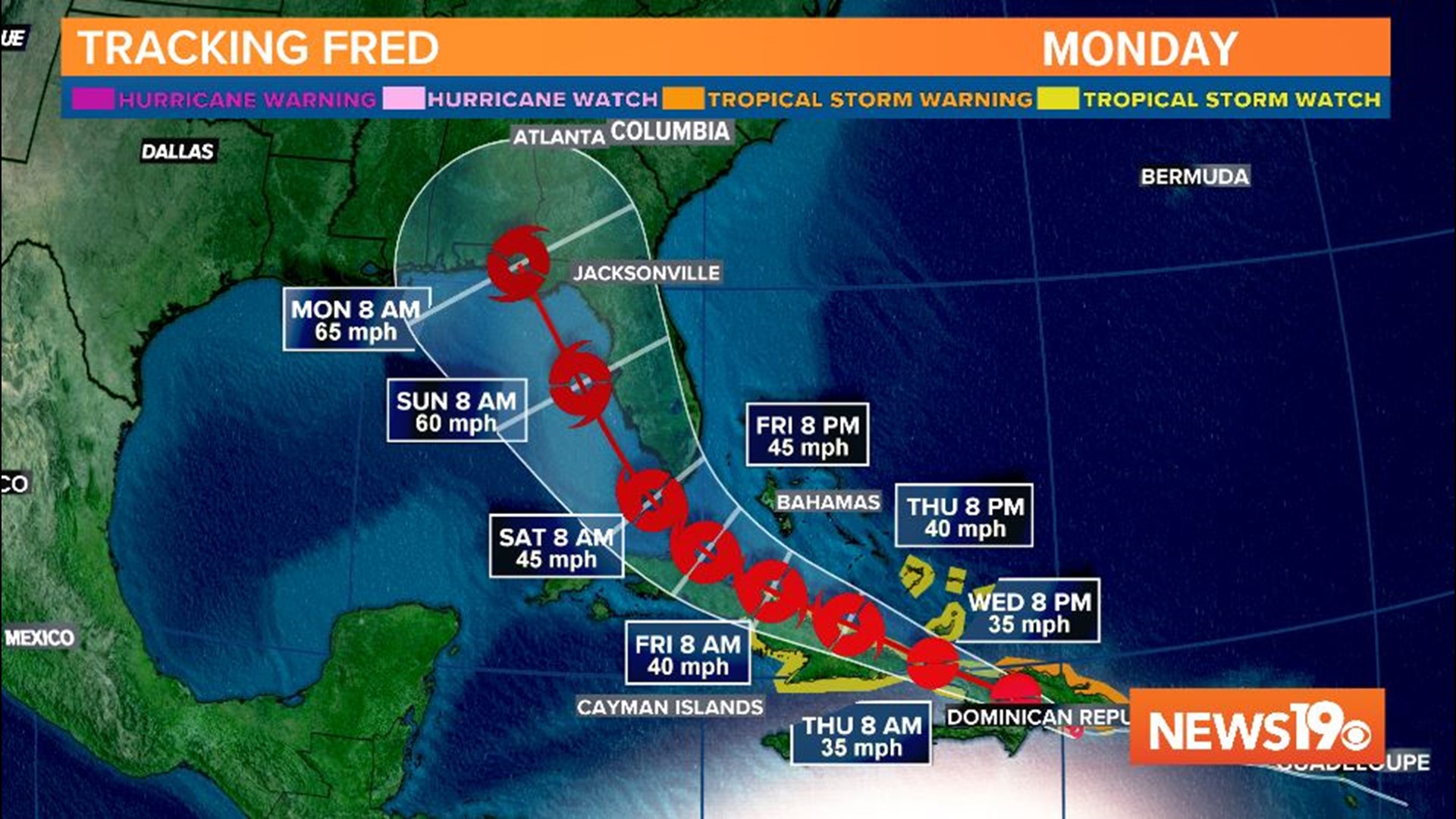 Tropical Storm Fred: Latest forecast track, spaghetti models | wltx.com