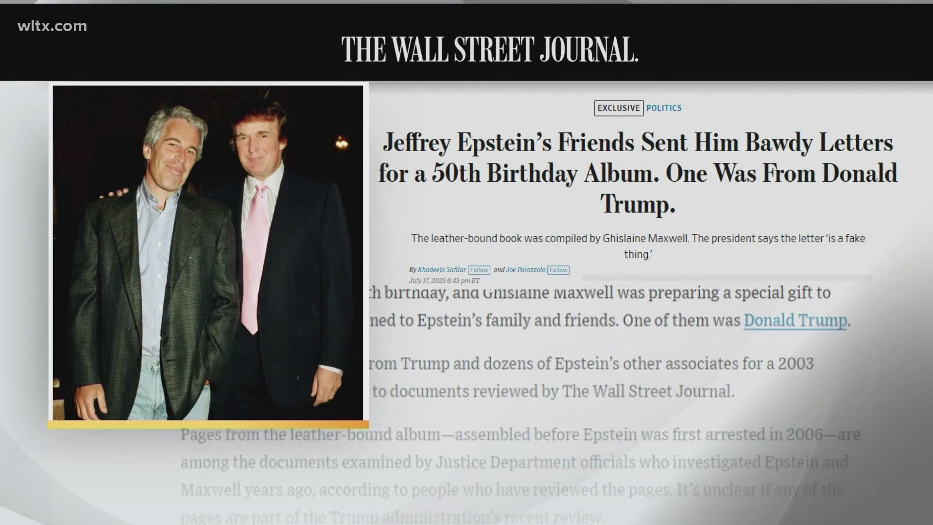 Trump files lawsuit over Wall Street Journal's Jeffrey Epstein report ...