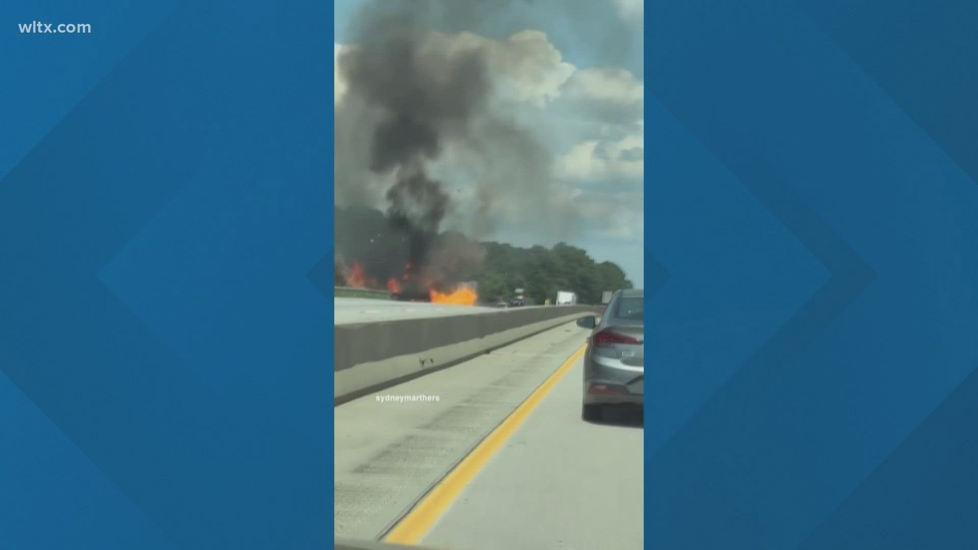 FedEx truck bursts into flames on I-20, driver hospitalized | wltx.com