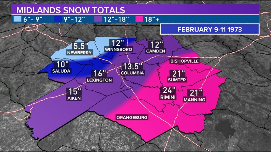 February 1973 snowstorm, still unmatched in the Midlands | wltx.com