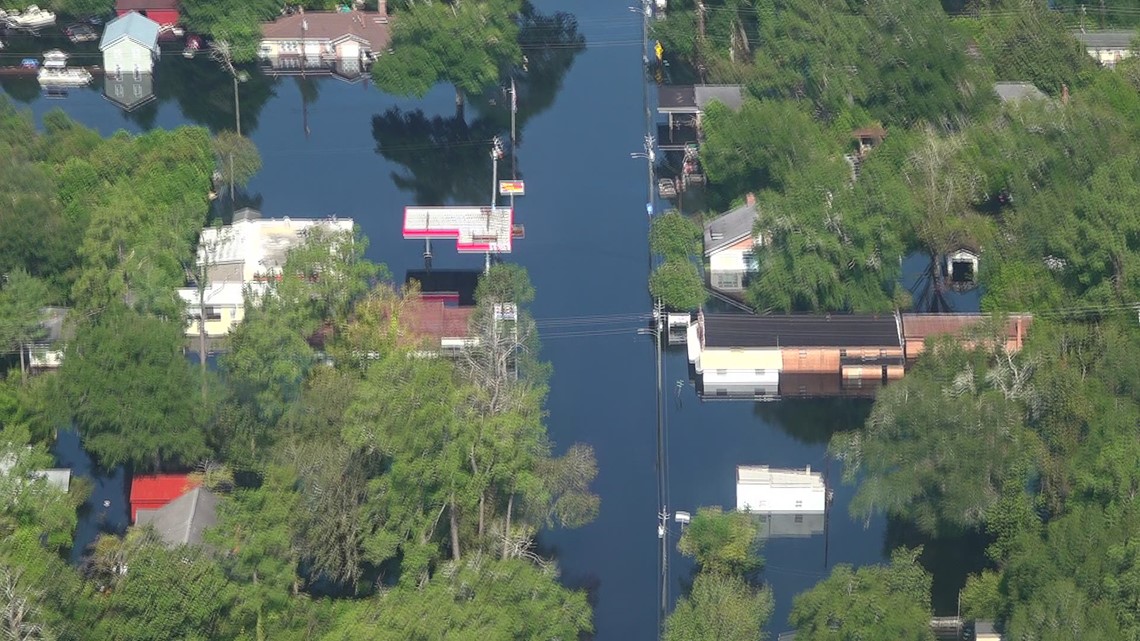 South Carolina Flooding: Raw Aerial Video of Florence Floodwaters ...