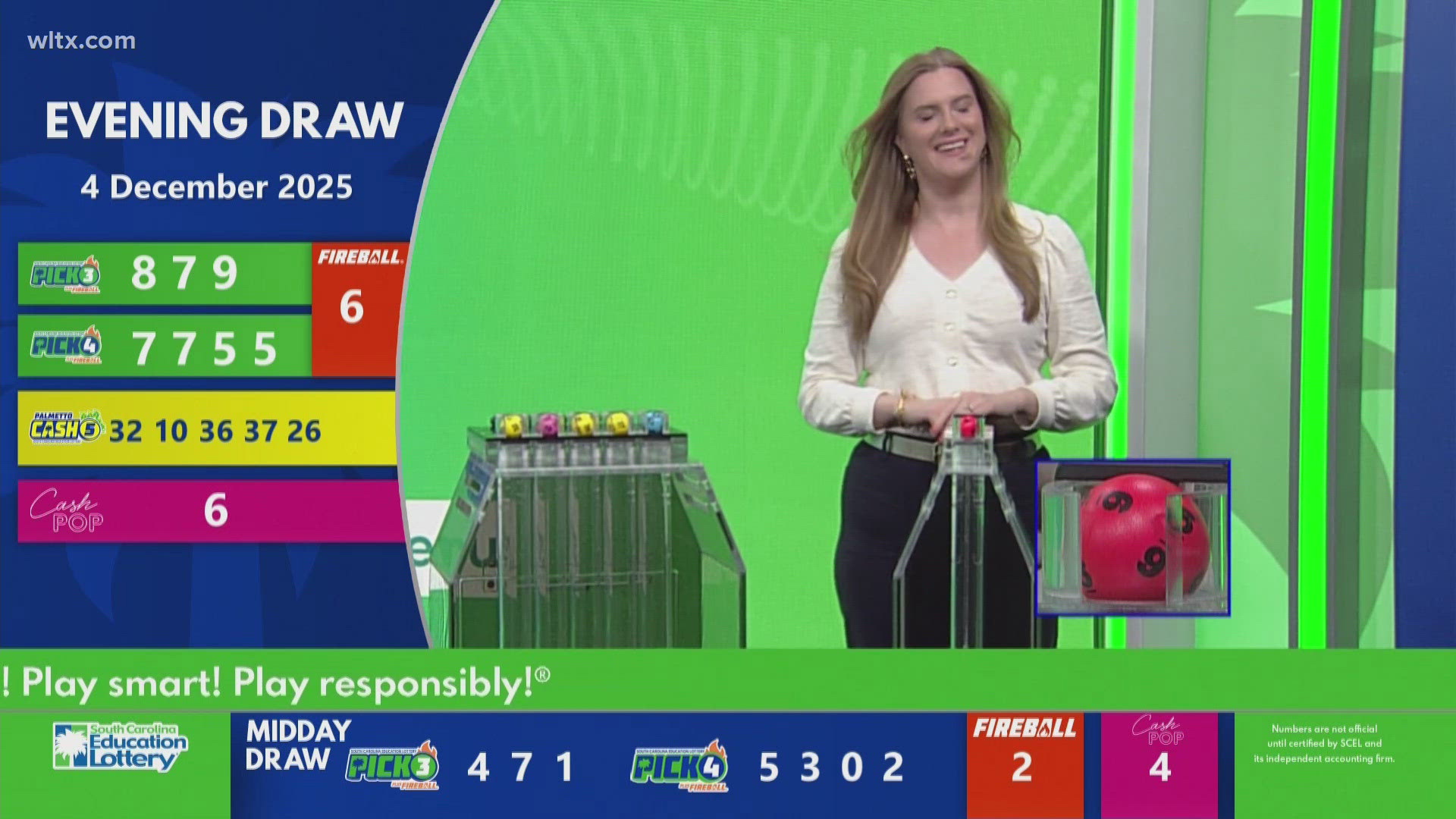 Evening SC winning lottery numbers for December 4, 2025 | wltx.com