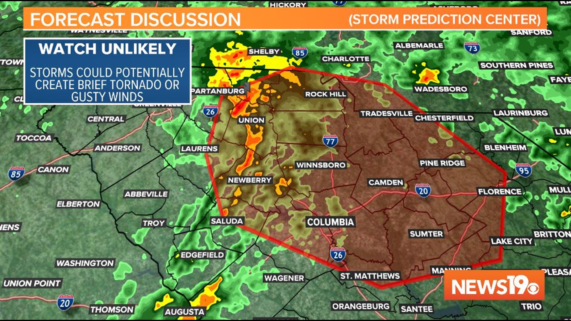 Scattered storms in South Carolina Sunday, some could be strong | wltx.com