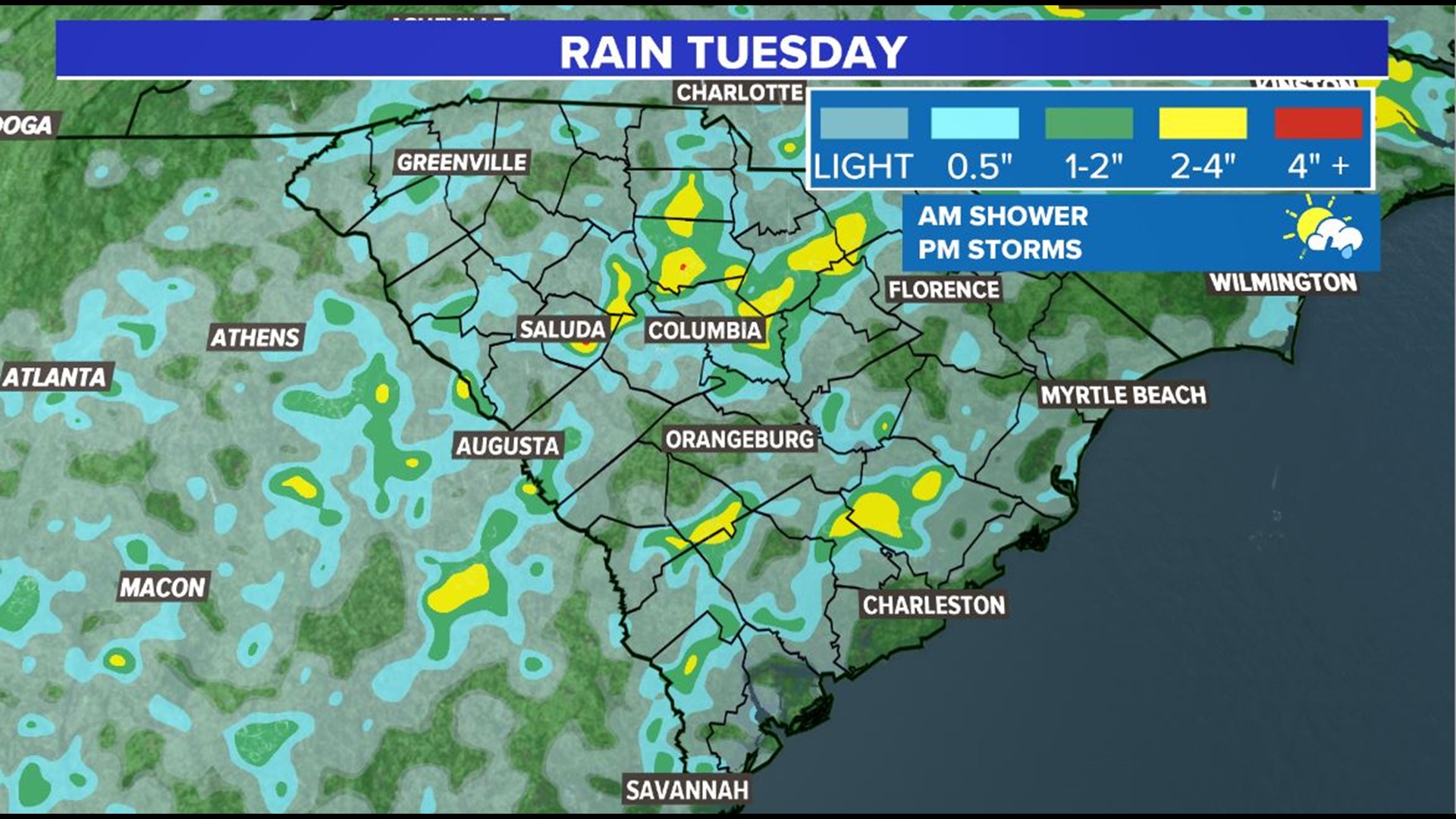 Tropical disturbance will bring heavy rain to SC this week | wltx.com