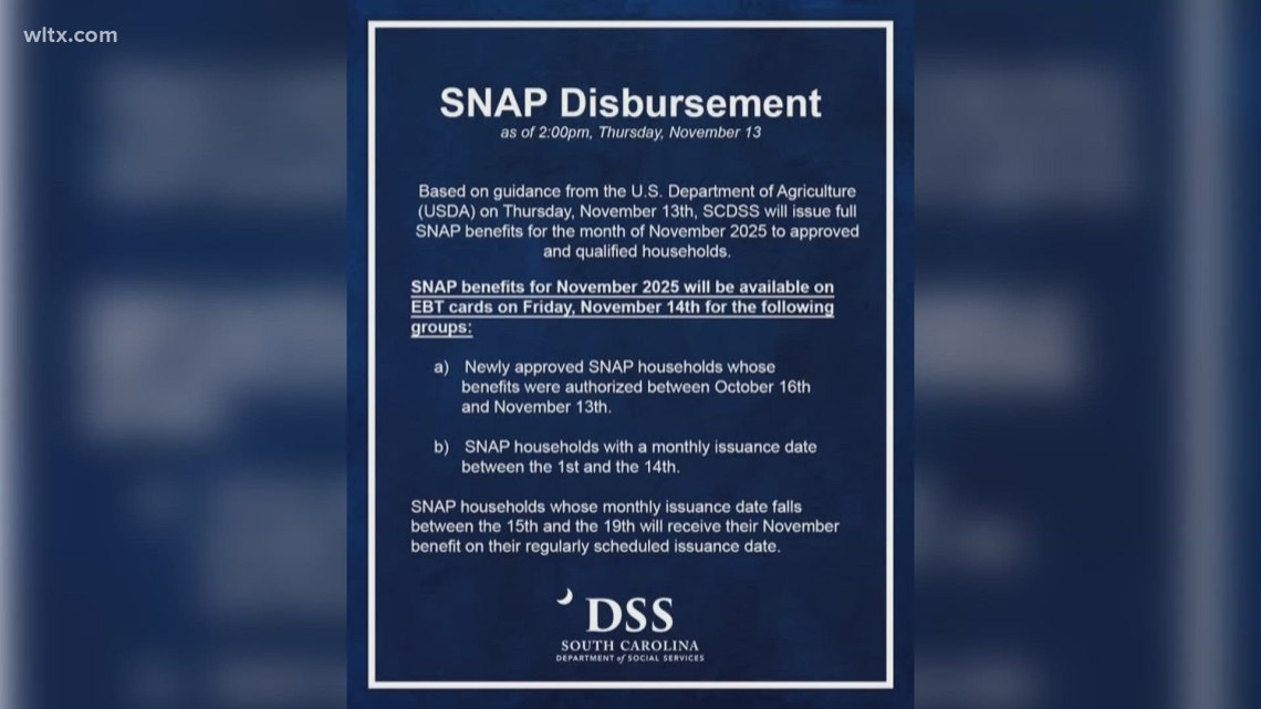 DSS to distribute SNAP benefits on Friday | wltx.com
