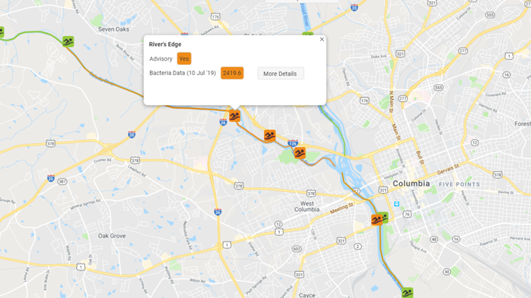 Swimming advisory issued for parts of the Saluda and Congaree Rivers ...