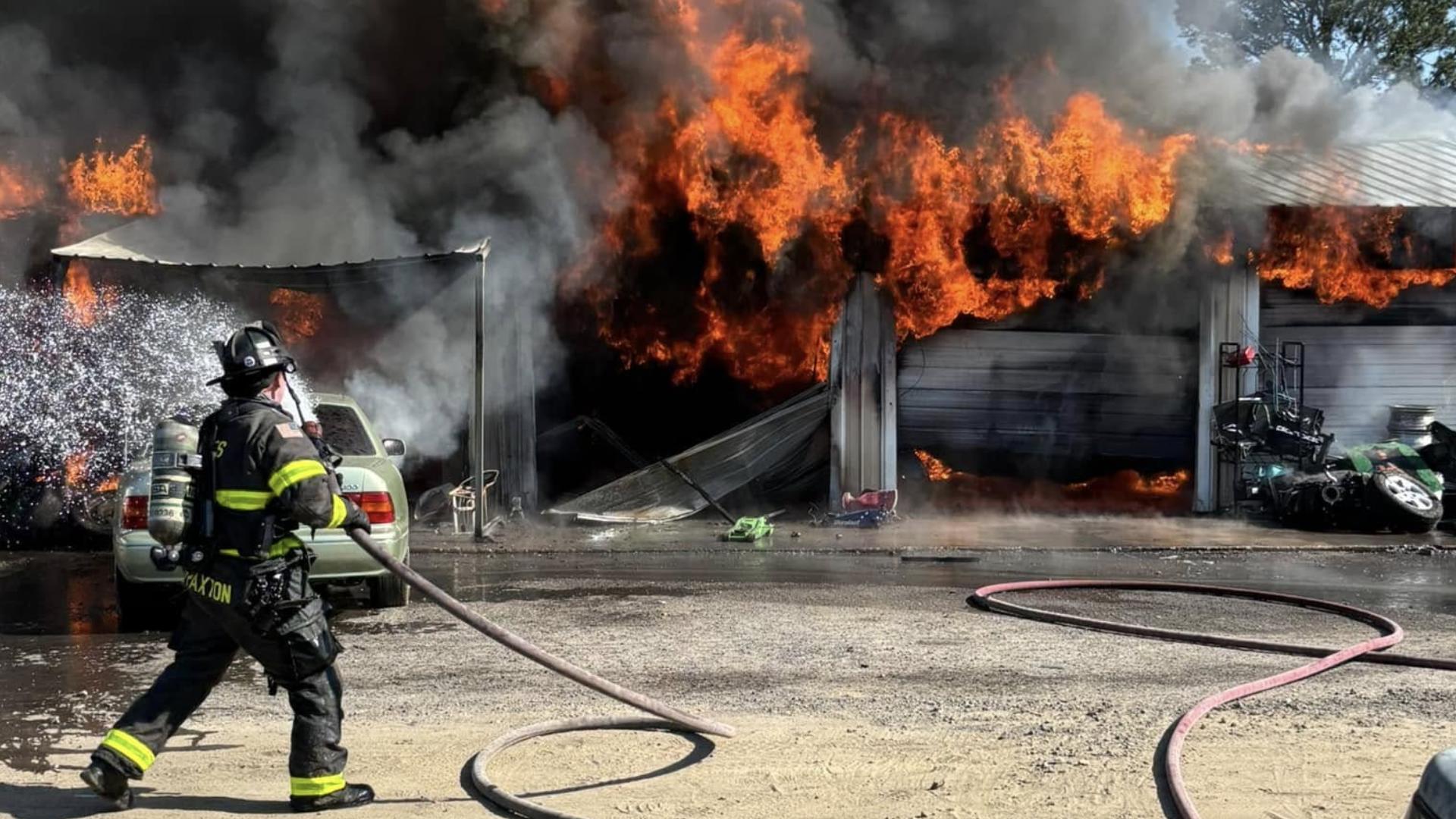 Highway 321 reopens after large fire at Gaston business | wltx.com