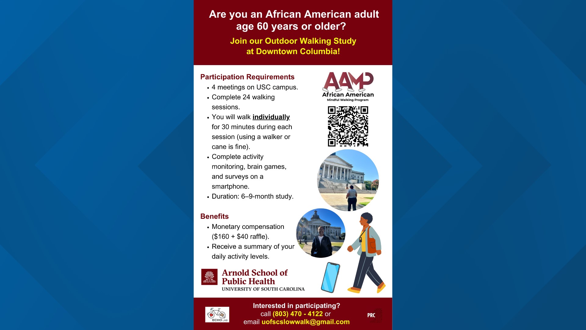 USC asks Black senior citizens to join mindful walking study | wltx.com