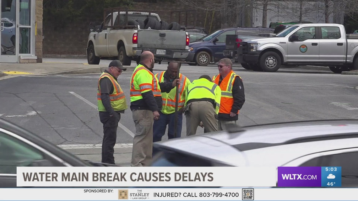 Water main break causes delays | wltx.com