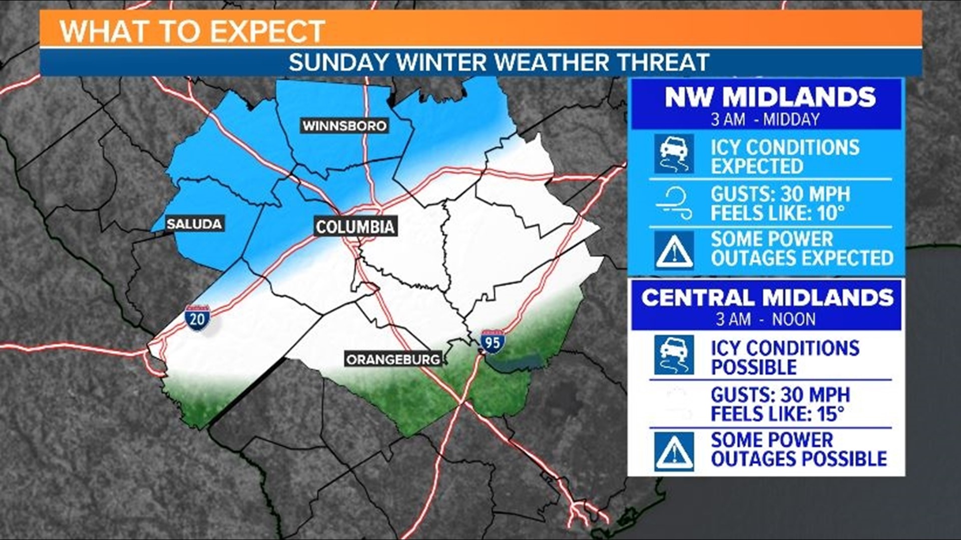 Will we get snow or ice in South Carolina Sunday? | wltx.com