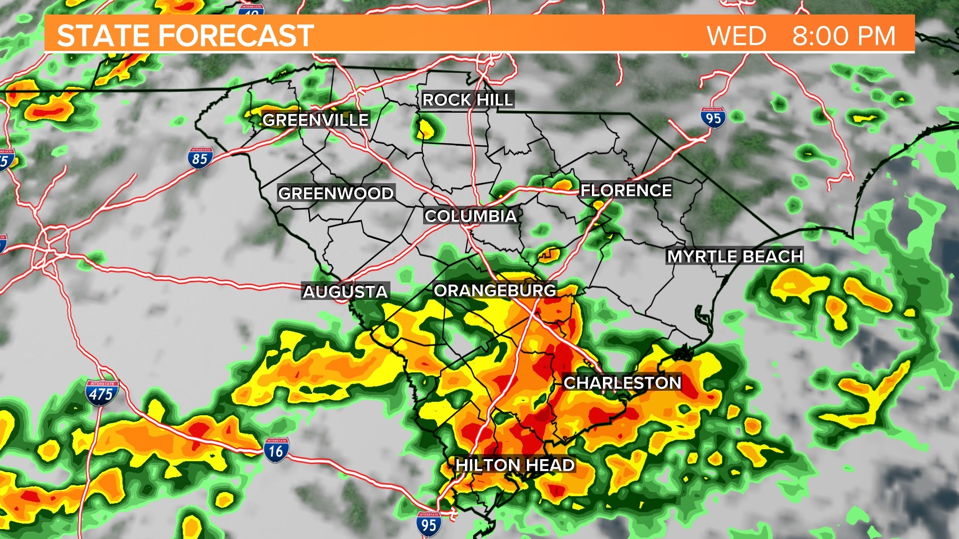 Timeline of severe storms in South Carolin on Wednesday | wltx.com