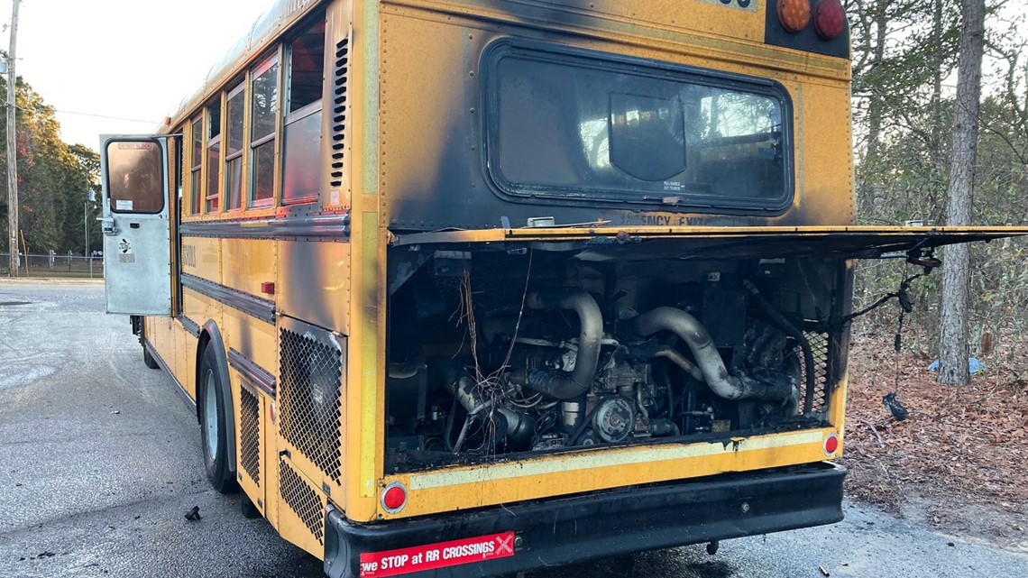 School bus catches fire near Gaston | wltx.com