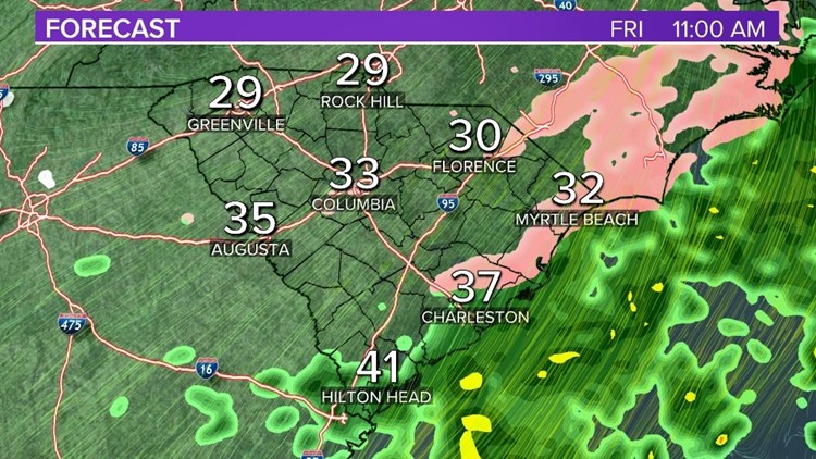South Carolina snow ice weather forecast for Friday, January 21 | wltx.com
