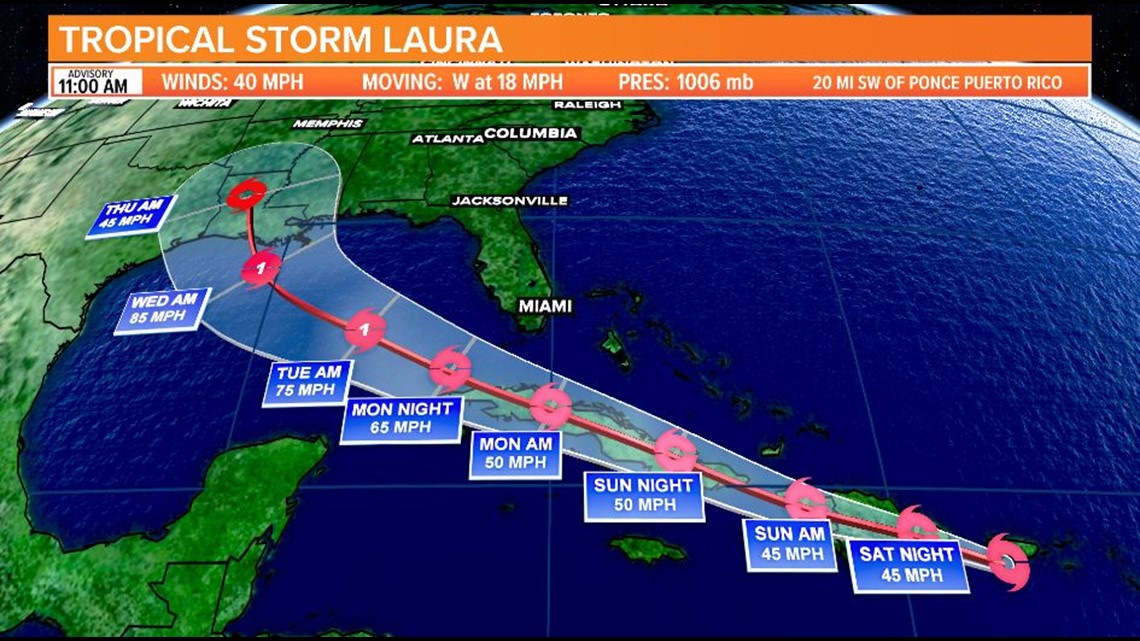 Marco and Laura latest tracks, cone, spaghetti models | wltx.com