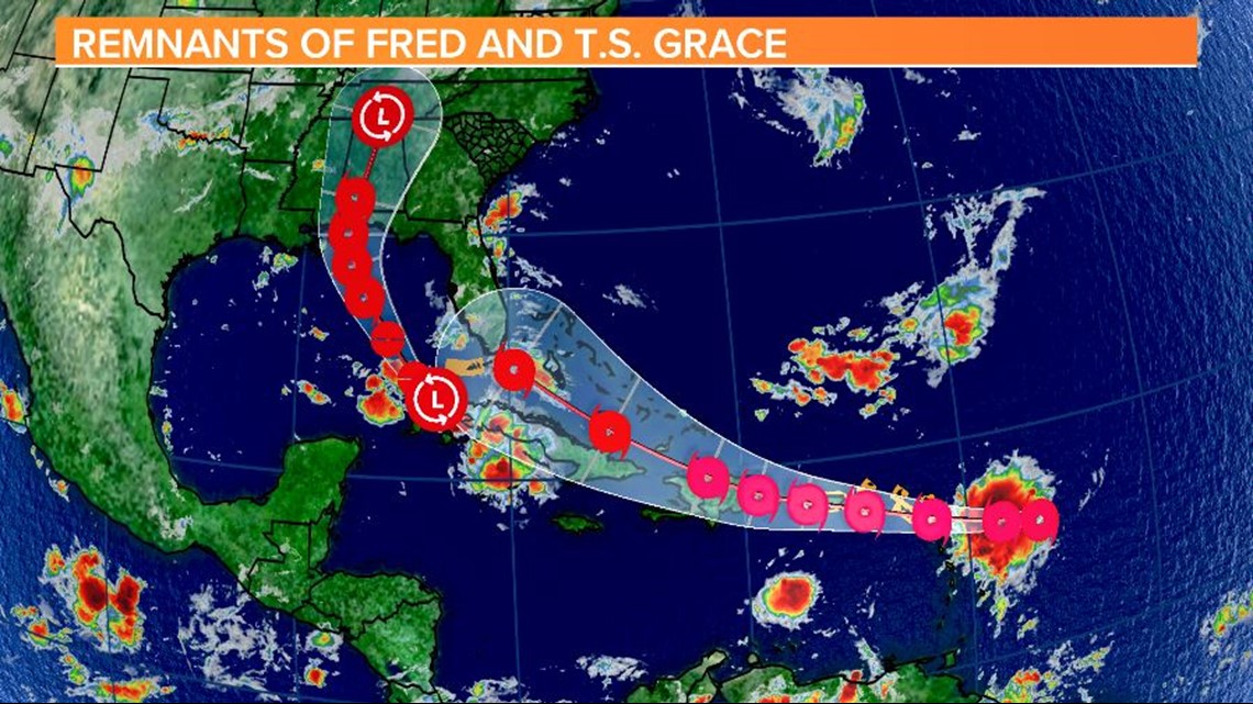 Tropical Storm Grace forms, remnants of Fred disorganized | wltx.com