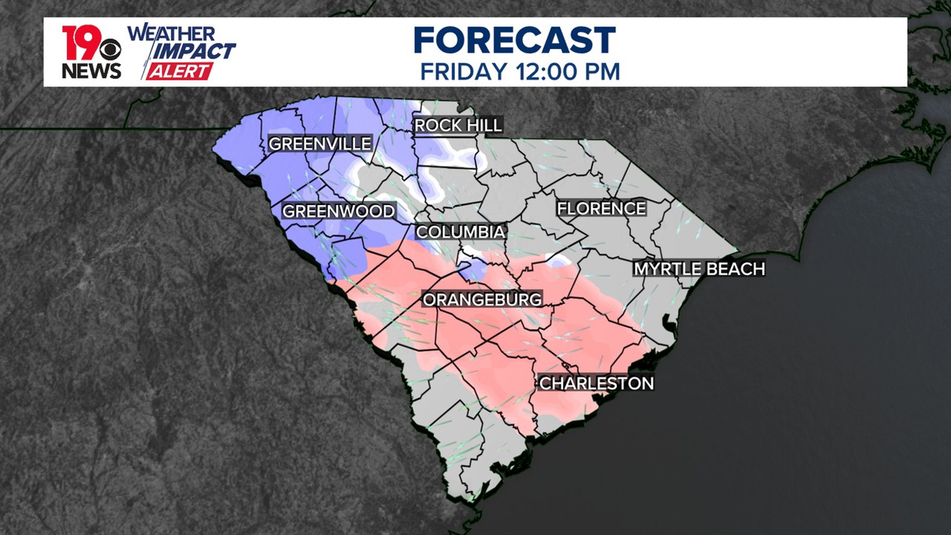 A winter storm watch is in effect for the northern parts of South ...
