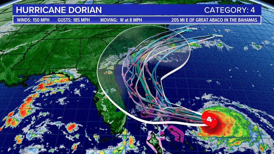 Hurricane Dorian Update: latest track, spaghetti models | wltx.com