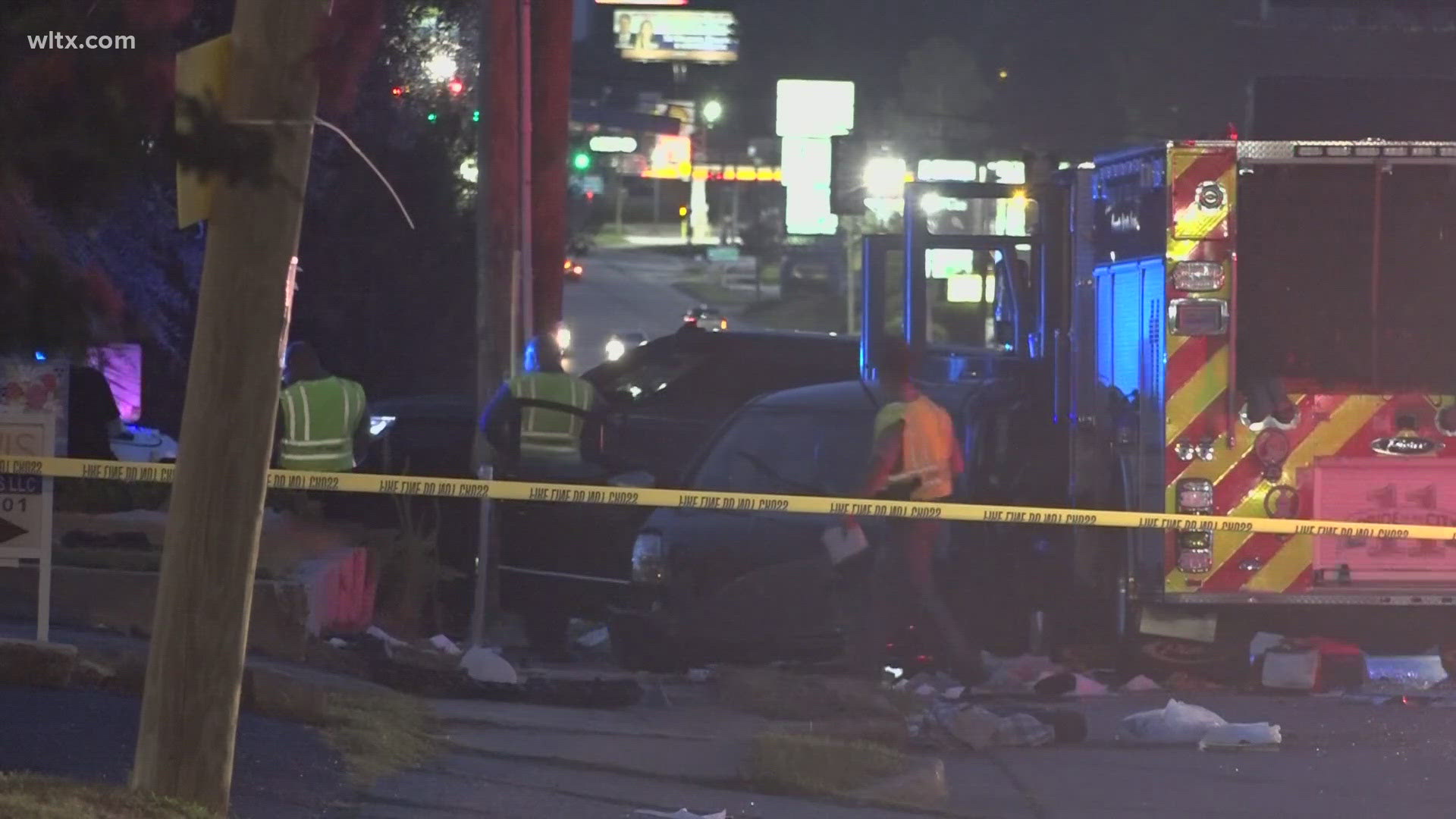 1 dead, multiple hurt in firetruck crash on Two Notch Road | wltx.com