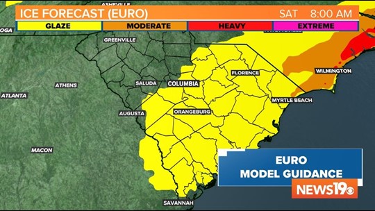 South Carolina snow ice weather forecast for Friday, January 21 | wltx.com