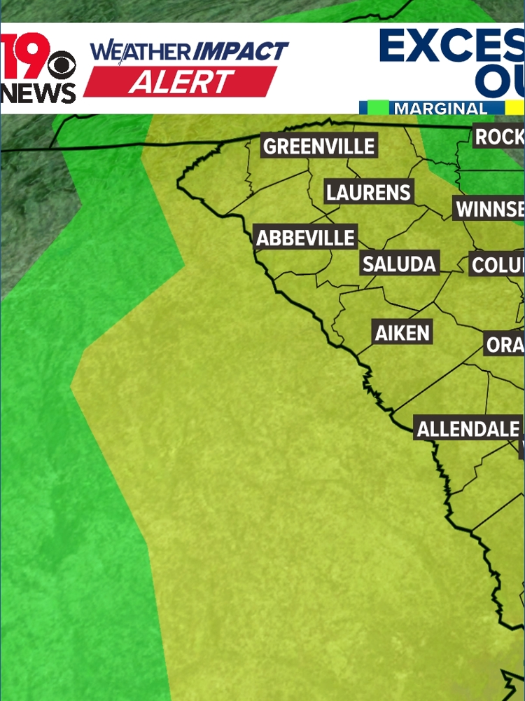 Heavy rainfall and flood risk in South Carolina Tuesday night | wltx.com