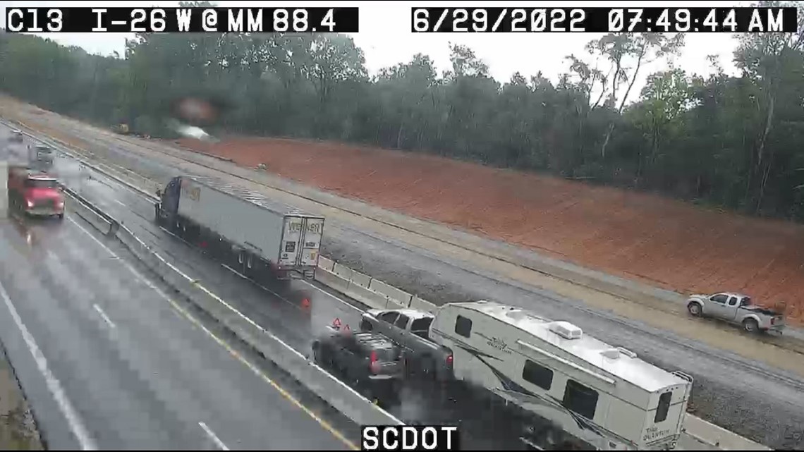 Rain causes flooding, wrecks on I-26 near Chapin, South Carolina | wltx.com