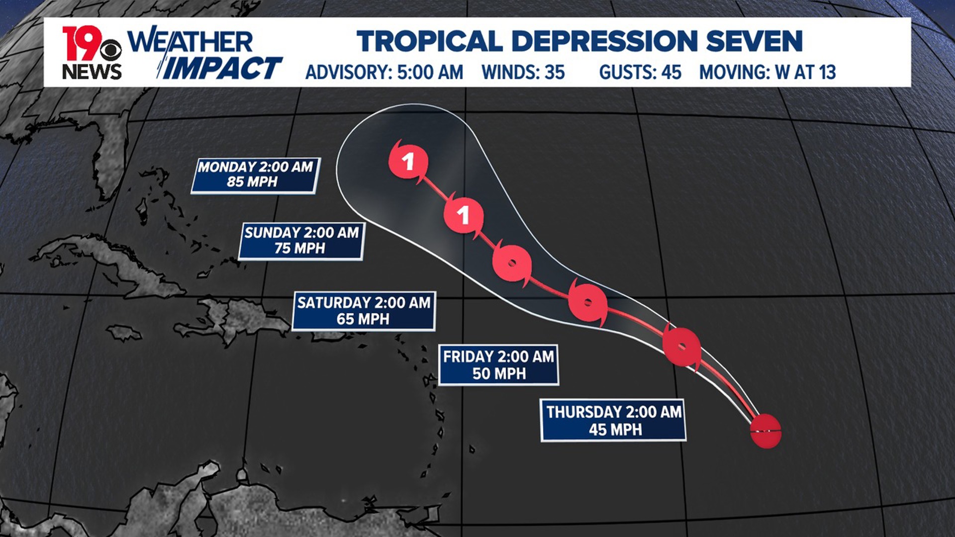 Tropical Depression Seven forms in the Atlantic | wltx.com