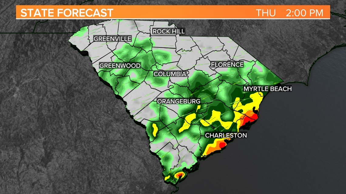 Columbia weather: Showers, cooler, decreasing rain chances | wltx.com
