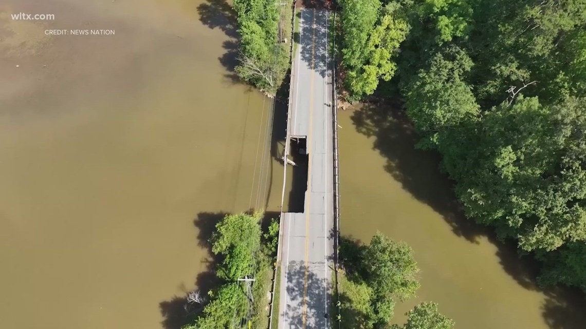 Whats left of bridge that collapsed in Pickens County | wltx.com