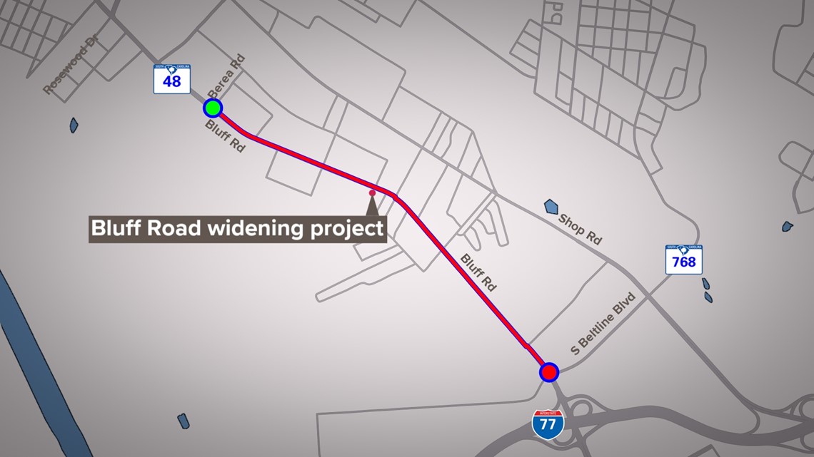 Public comment wanted on Bluff Road Widening Project | wltx.com