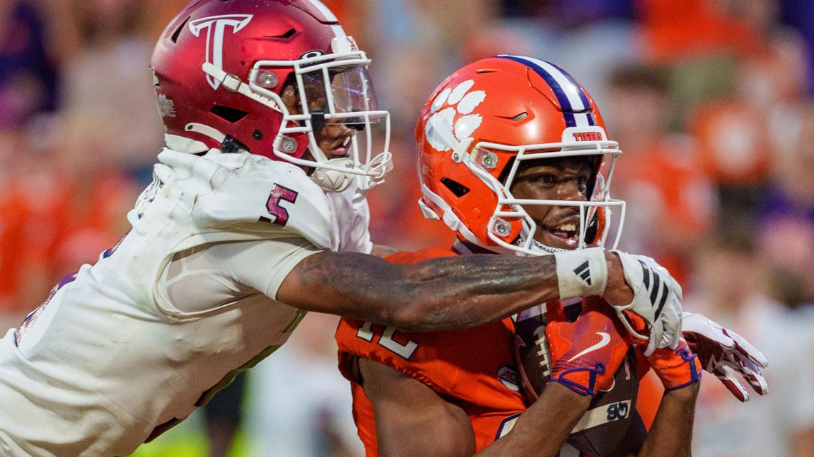 No. 8 Clemson survives scare from Troy, wins 27-16 as Wesco catches 2 second-half TDs | wltx.com