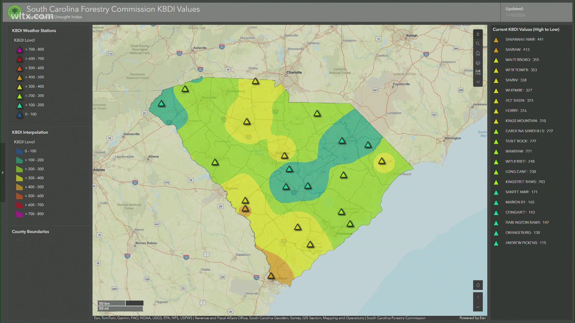 Red flag fire alert issued for 33 South Carolina counties | wltx.com