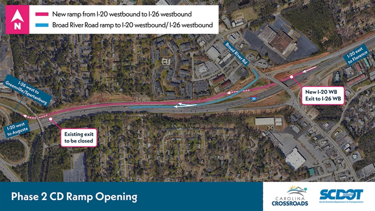 SCDOT to open new ramp, close old one on I-20 West near Broad River ...