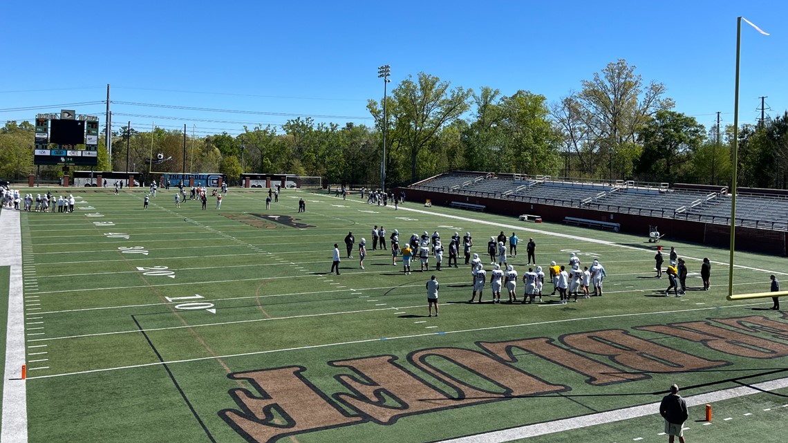 The Citadel football team holds Spring Practice at River Bluff High ...